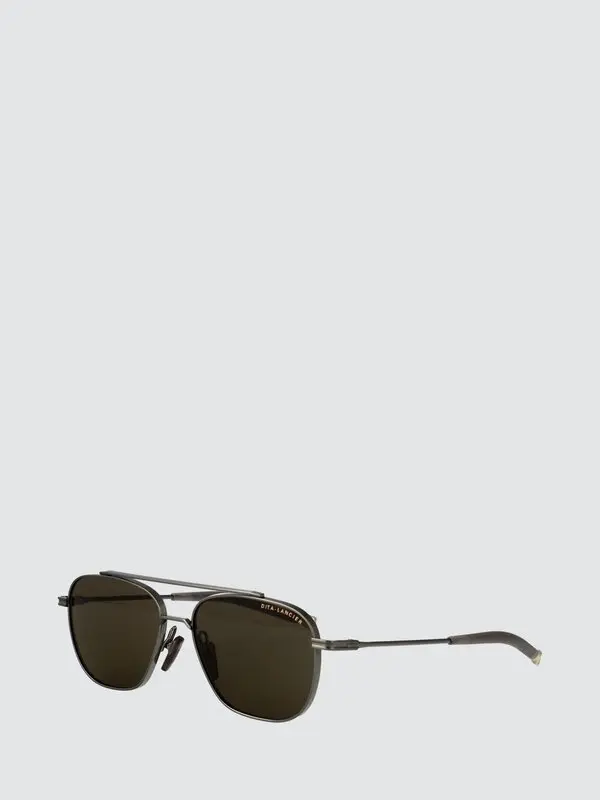 Dita Rectangular Metal Aviator Sunglasses With Double Bridge