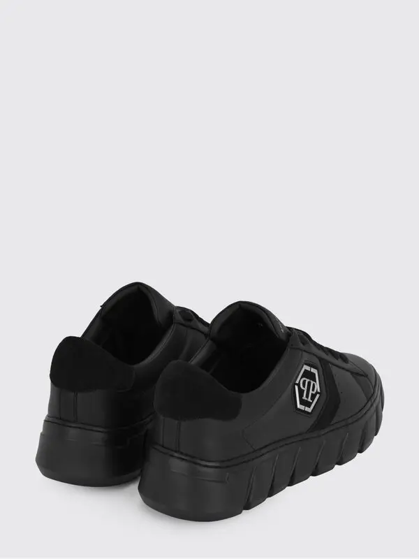 Philipp Plein Hexagon Force Low-top Perforated Leather Sneakers With Logo