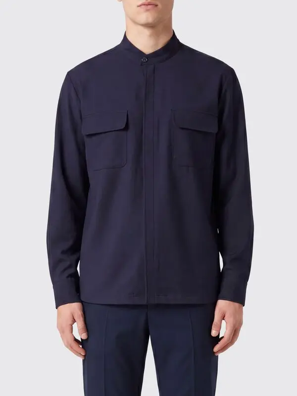Boglioli Wool Blend Shirt Jacket - Navy