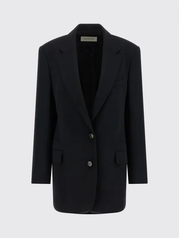 Dries Van Noten Single-breasted Cropped Polyester Blazer
