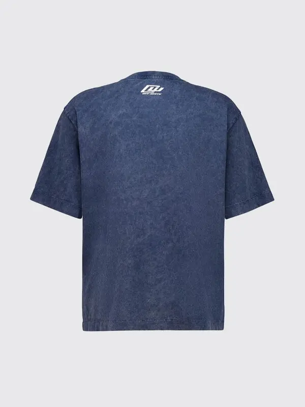 Off-White Contrasting Logo Cotton T-shirt With Dropped Shoulders