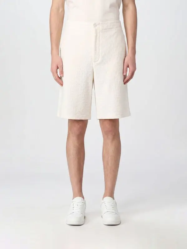 Off-White Textured Logo Shorts - Yellow Cream