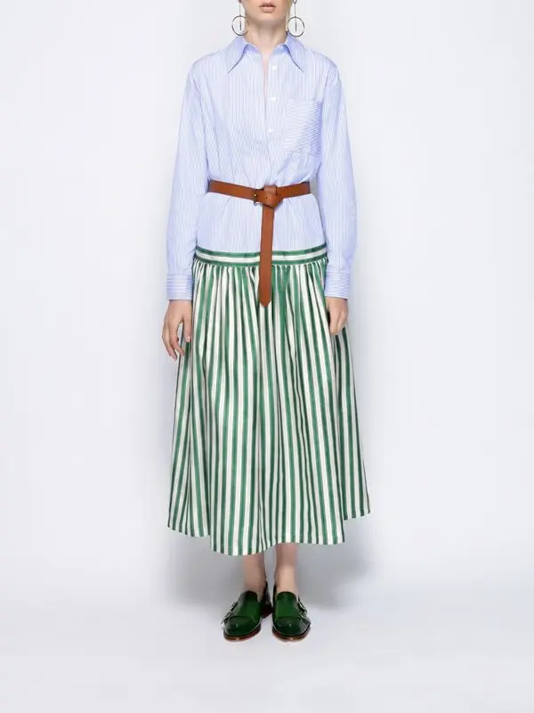 PAULA Rosalia Striped Cotton And Silk Poplin Shirt Dress