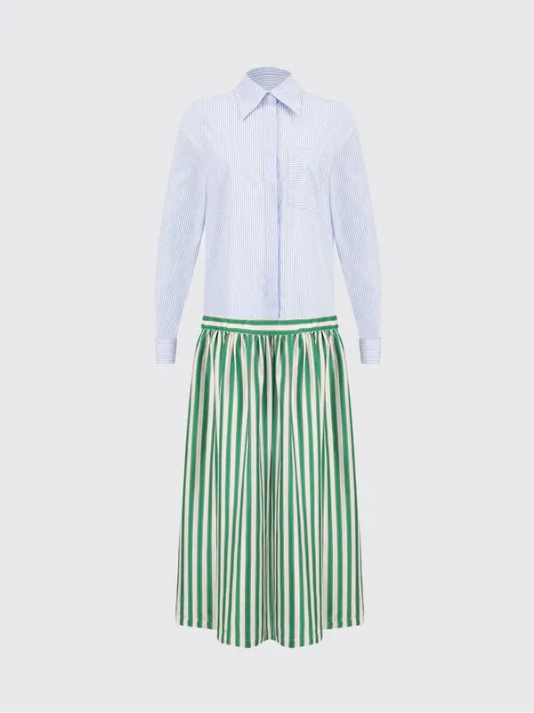 PAULA Rosalia Striped Cotton And Silk Poplin Shirt Dress