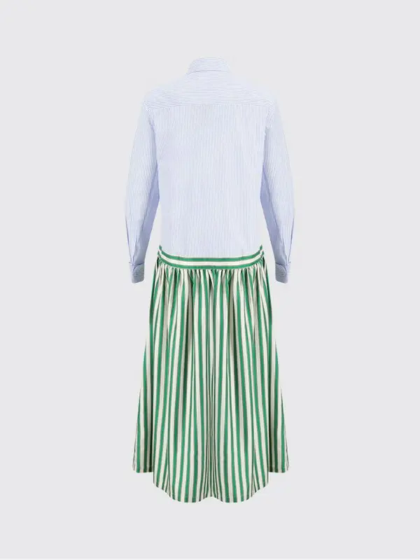 PAULA Rosalia Striped Cotton And Silk Poplin Shirt Dress
