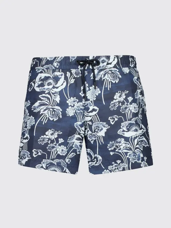 Commas Floral Pattern Swimming Shorts - Blue