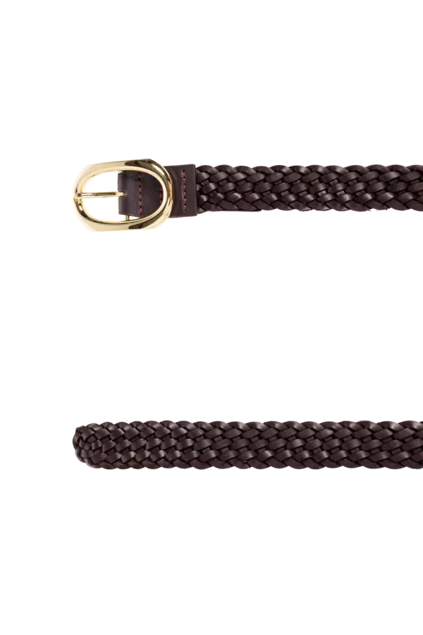 ANINE BING Signature Link" Leather Belt
