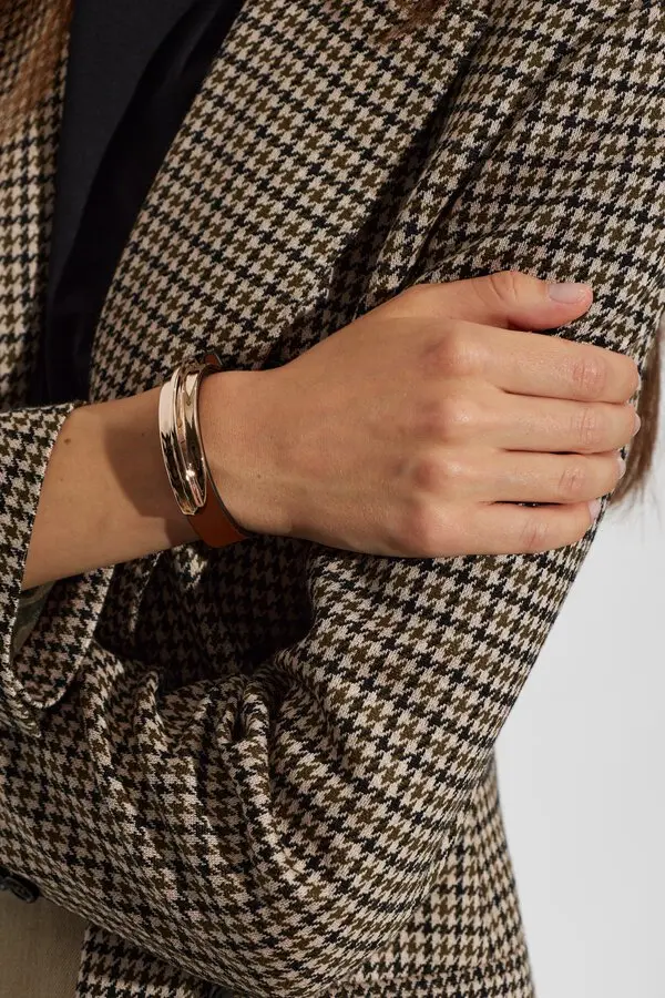 Max Mara Agia" Leather And Gold-tone Bracelet
