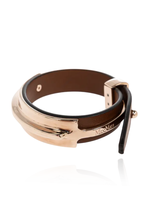 Max Mara Agia" Leather And Gold-tone Bracelet