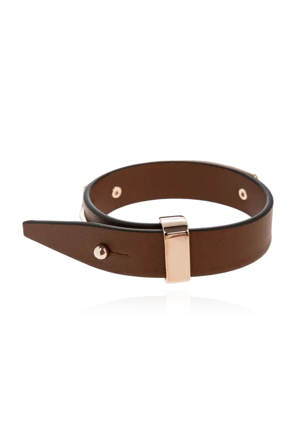 Max Mara Agia" Leather And Gold-tone Bracelet
