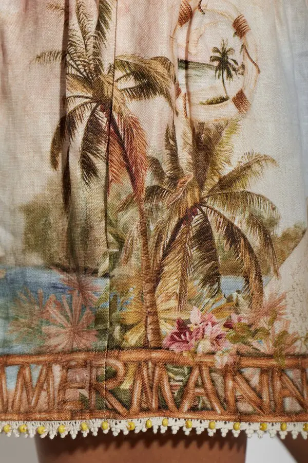 Zimmermann Linen Shorts With Print