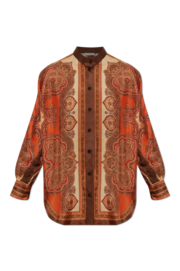 Zimmermann Silk Printed Shirt - Brown