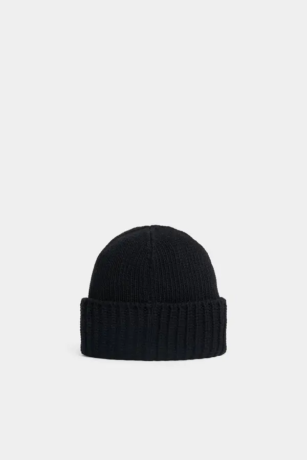 Dsquared2 Ribbed Knit Beanie With Logo Patch