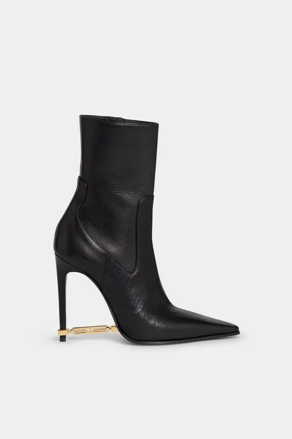 Dsquared2 Metal Bar Heeled Ankle Boots - Black