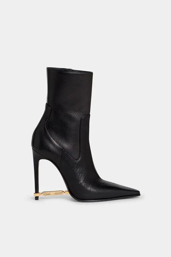 Dsquared2 Metal Bar Heeled Ankle Boots - Black
