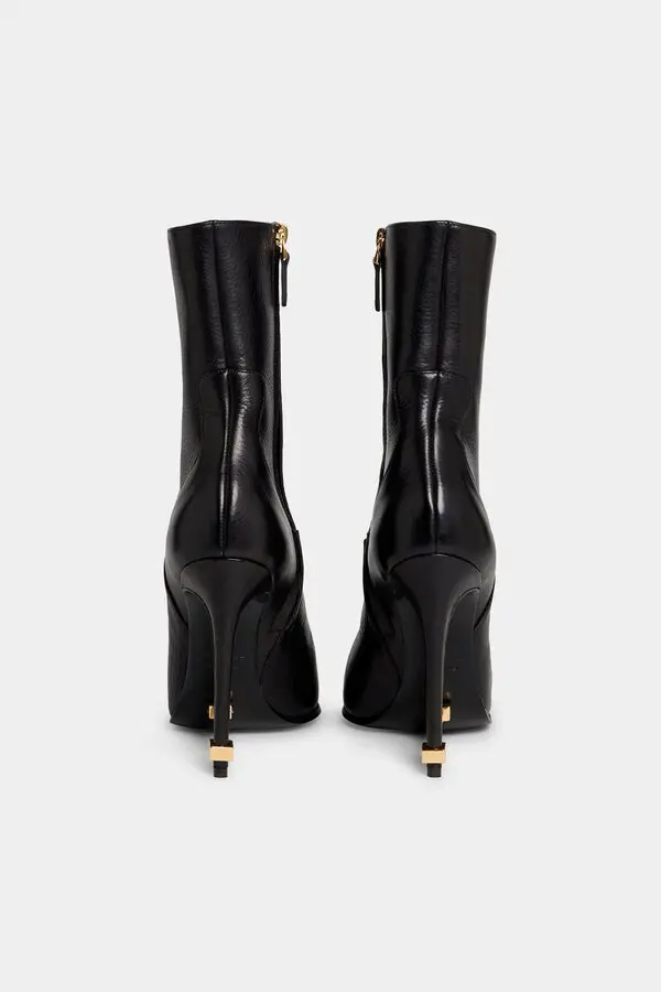 Dsquared2 Metal Bar Heeled Ankle Boots - Black