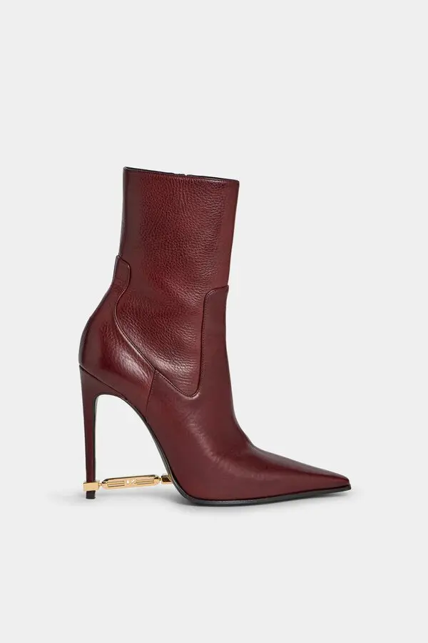 Dsquared2 Metal Bar Heeled Ankle Boots - Red