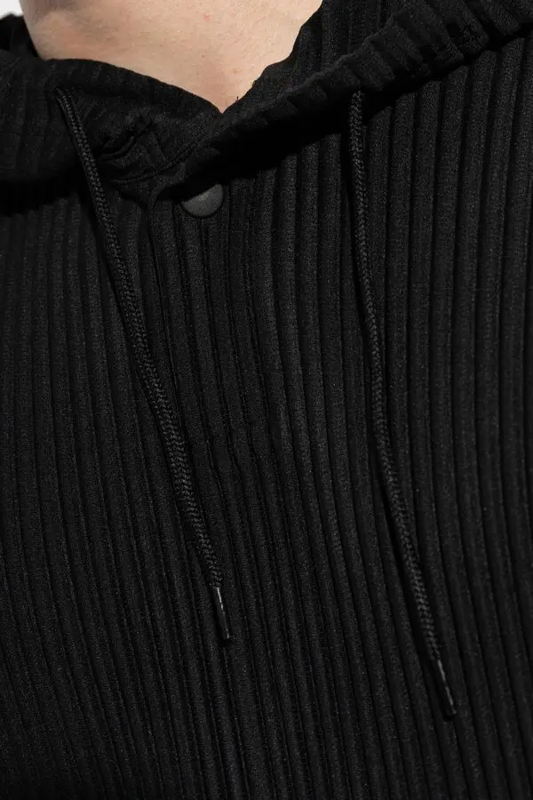 Issey Miyake Pleated Short Sleeve Hoodie