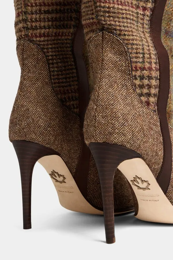 Dsquared2 Checked Thigh-high Stiletto Boots