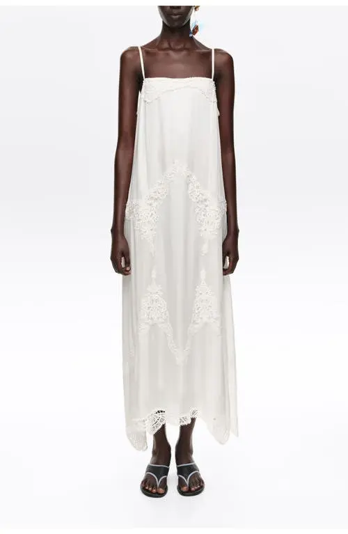 Bimba Y Lola Strappy Crochet Midi Dress - Sand