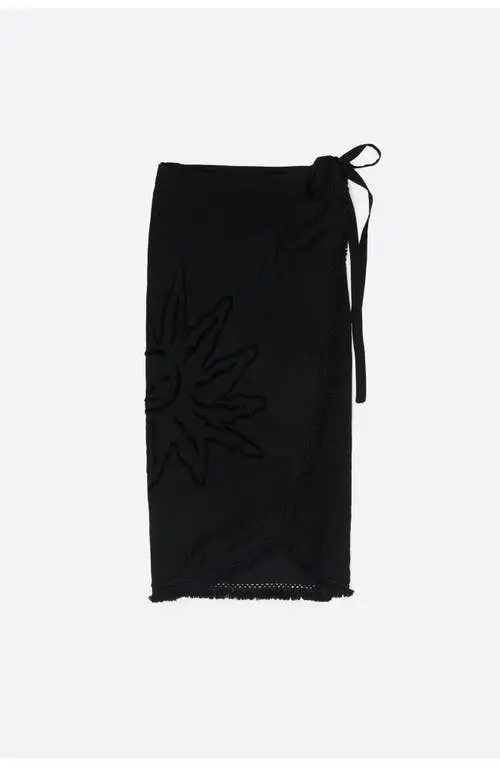 Bimba Y Lola Fringed Sarong Midi Skirt