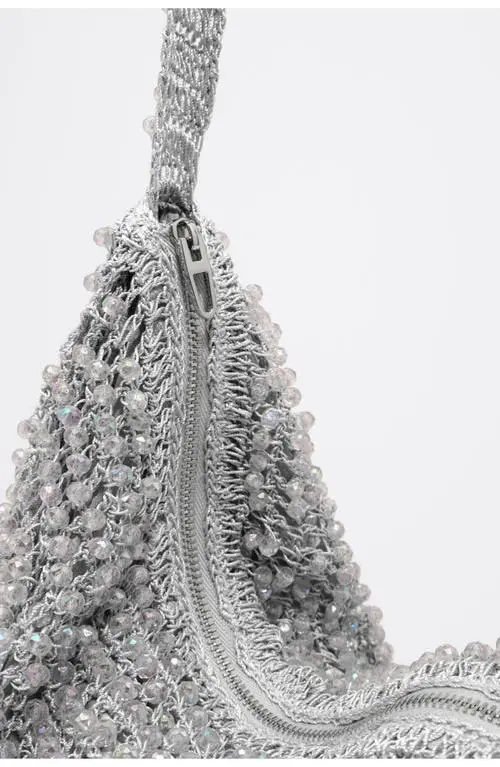 Bimba Y Lola Medium Crochet Beaded Shoulder Bag