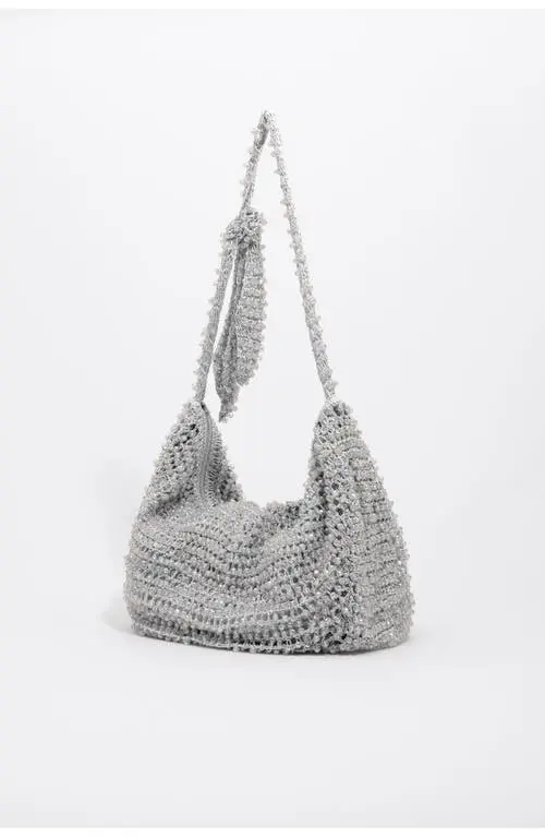 Bimba Y Lola Medium Crochet Beaded Shoulder Bag