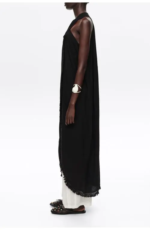 Bimba Y Lola Fringed Wrap Midi Dress