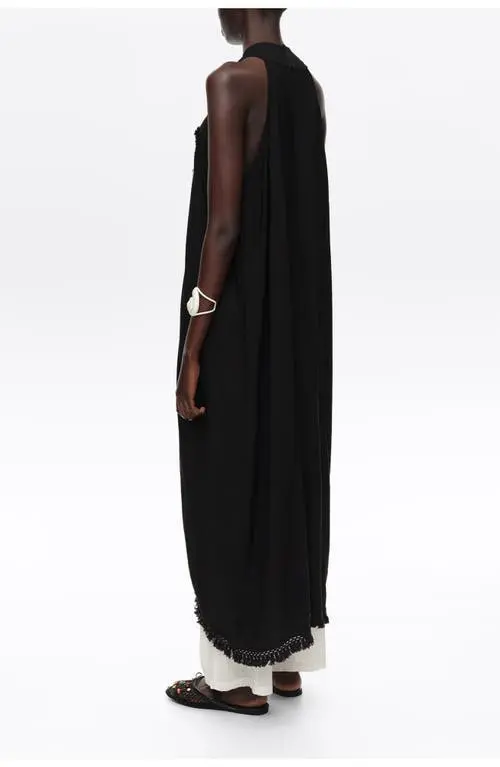 Bimba Y Lola Fringed Wrap Midi Dress