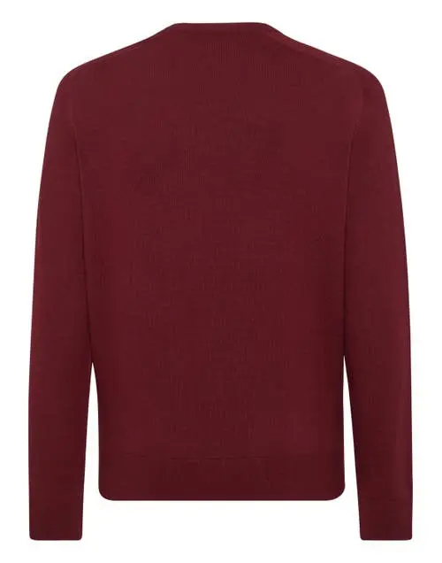 Philipp Plein Pullover Round Neck Long Sleeve Wool Sweater - Bordeaux