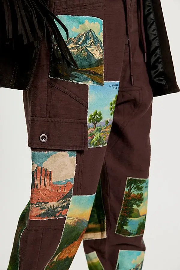 DENIM AND BONE Wildlife Patched Cargo Pants