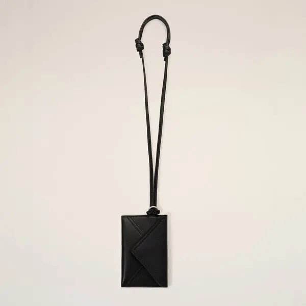 AMI Paris Etienne Strap Taurillon Leather Envelope Card Holder