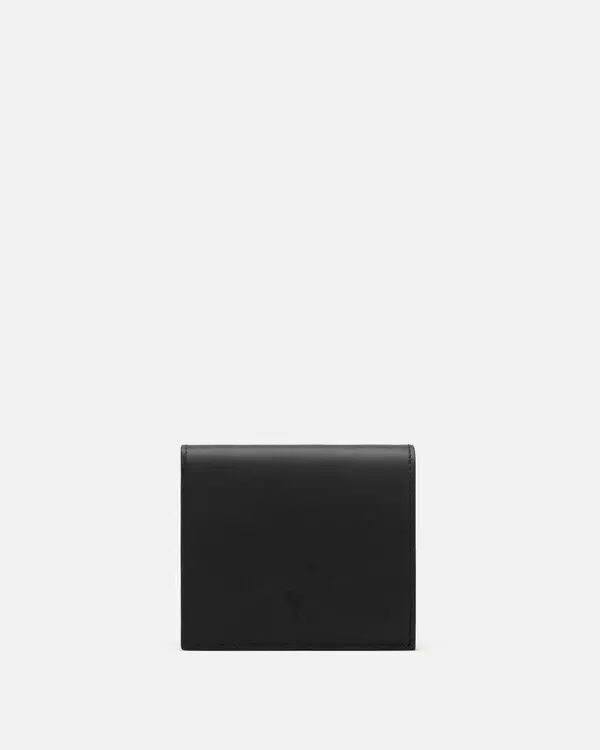 AMI Paris Cowhide Leather Bifold Wallet With De Coeur - Black