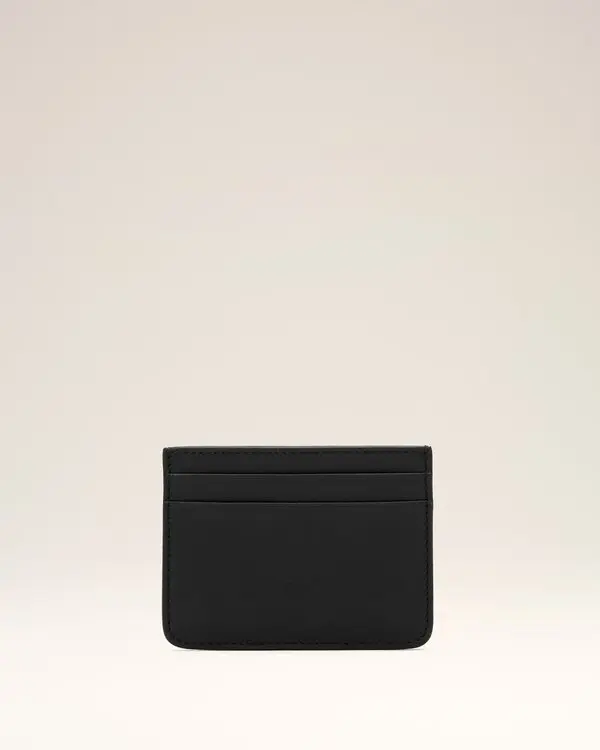 AMI Paris Cowhide Leather Card Holder With De Coeur - Black