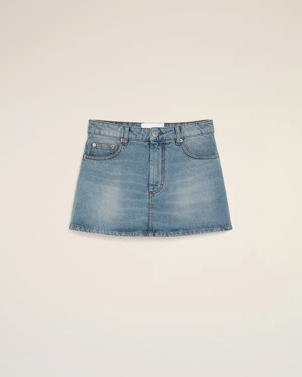 AMI Paris Mini Cotton Skirt - Blue