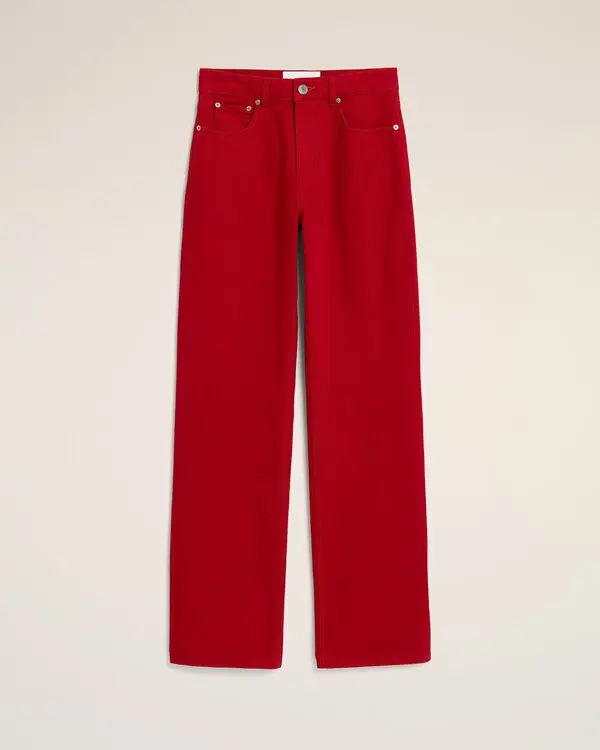 AMI Paris Large-fit Cotton Jeans - Ruby Red