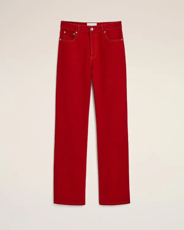 AMI Paris Red Cotton Jeans - Ruby Red