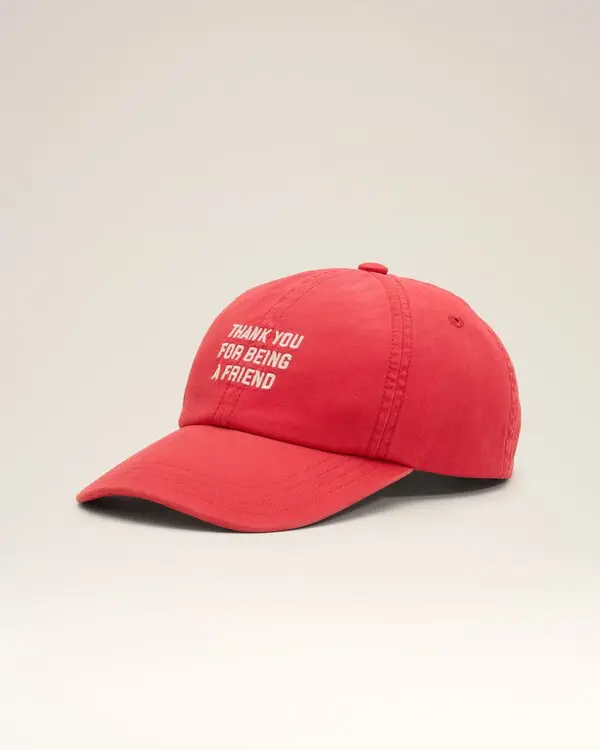 AMI Paris Thank You For Being A Friend" Cap - Ruby Red Washed