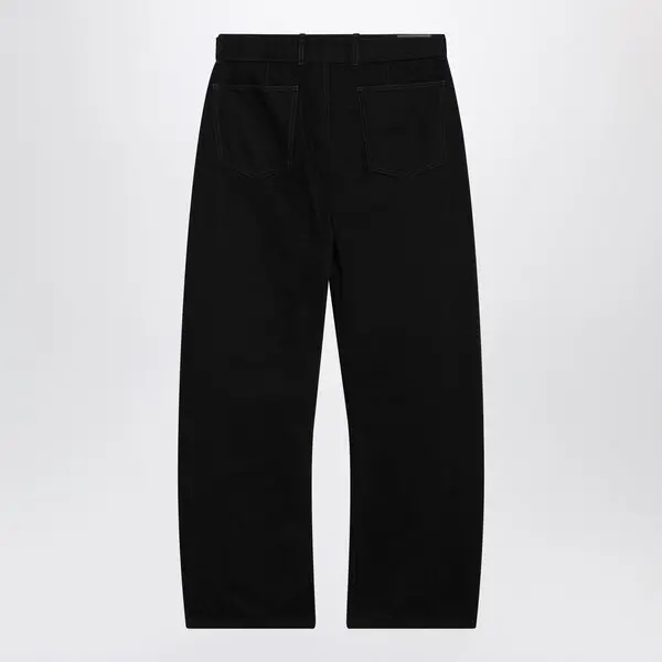 LEMAIRE Cotton Trousers With Belt - Black