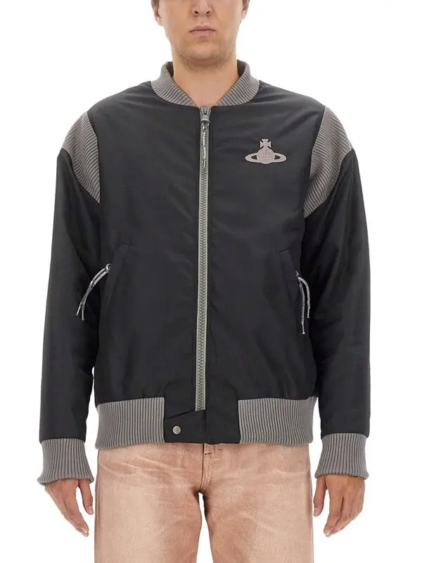 VIVIENNE WESTWOOD Bomber Jacket With Logo - Black
