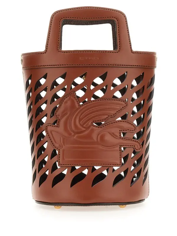 Etro Leather Coffa Bag With Embossed Logo - Multicolor