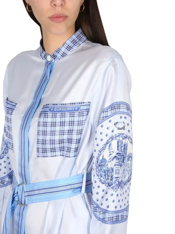 Burberry Silk Long Sleeve Shirt Dress