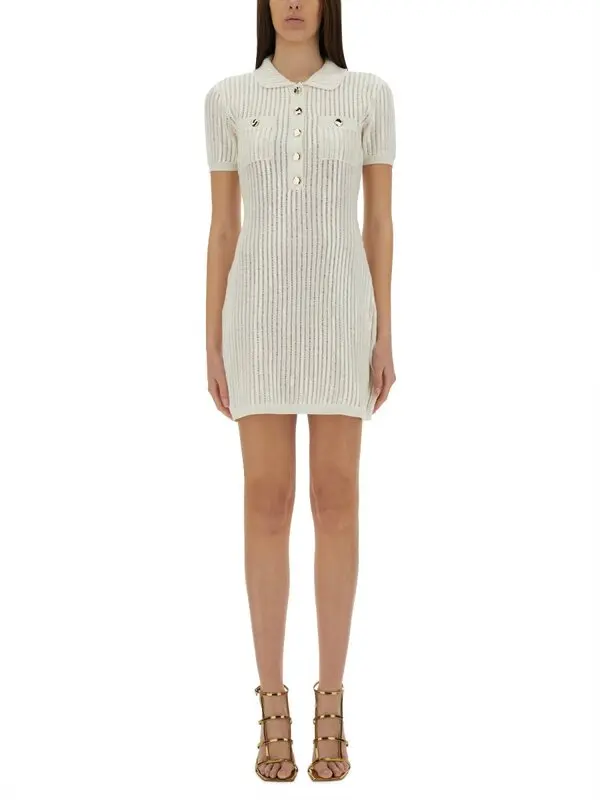 SELF-PORTRAIT Mini Crochet Dress With Sequins