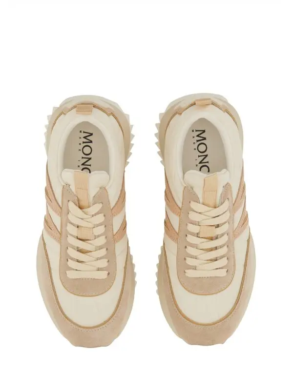 Moncler Pacey Leather Sneakers - Cream