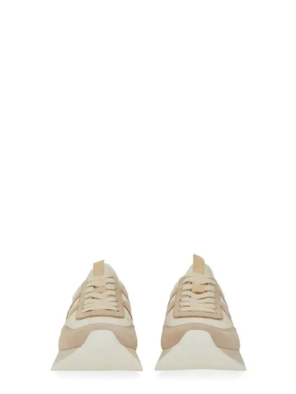 Moncler Pacey Leather Sneakers - Cream