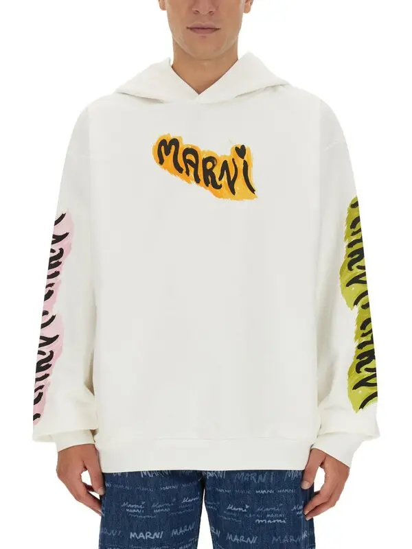Marni Sweatshirt With Logo - White