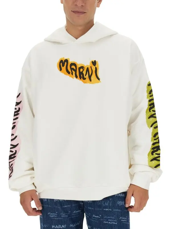 Marni Sweatshirt With Logo - White