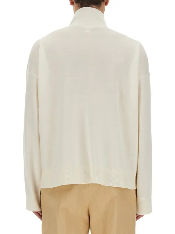 Bottega Veneta High Neck "bv" Embroidered Sweater
