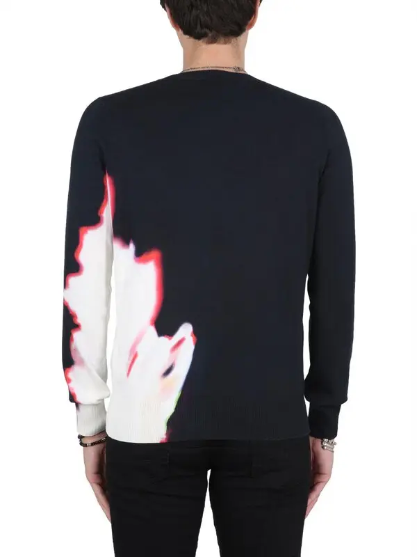 Alexander McQueen Jersey With Solarised Flower Print - Multicolor