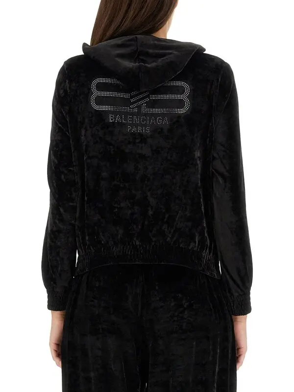 Balenciaga Bb Paris Zippered Hoodie